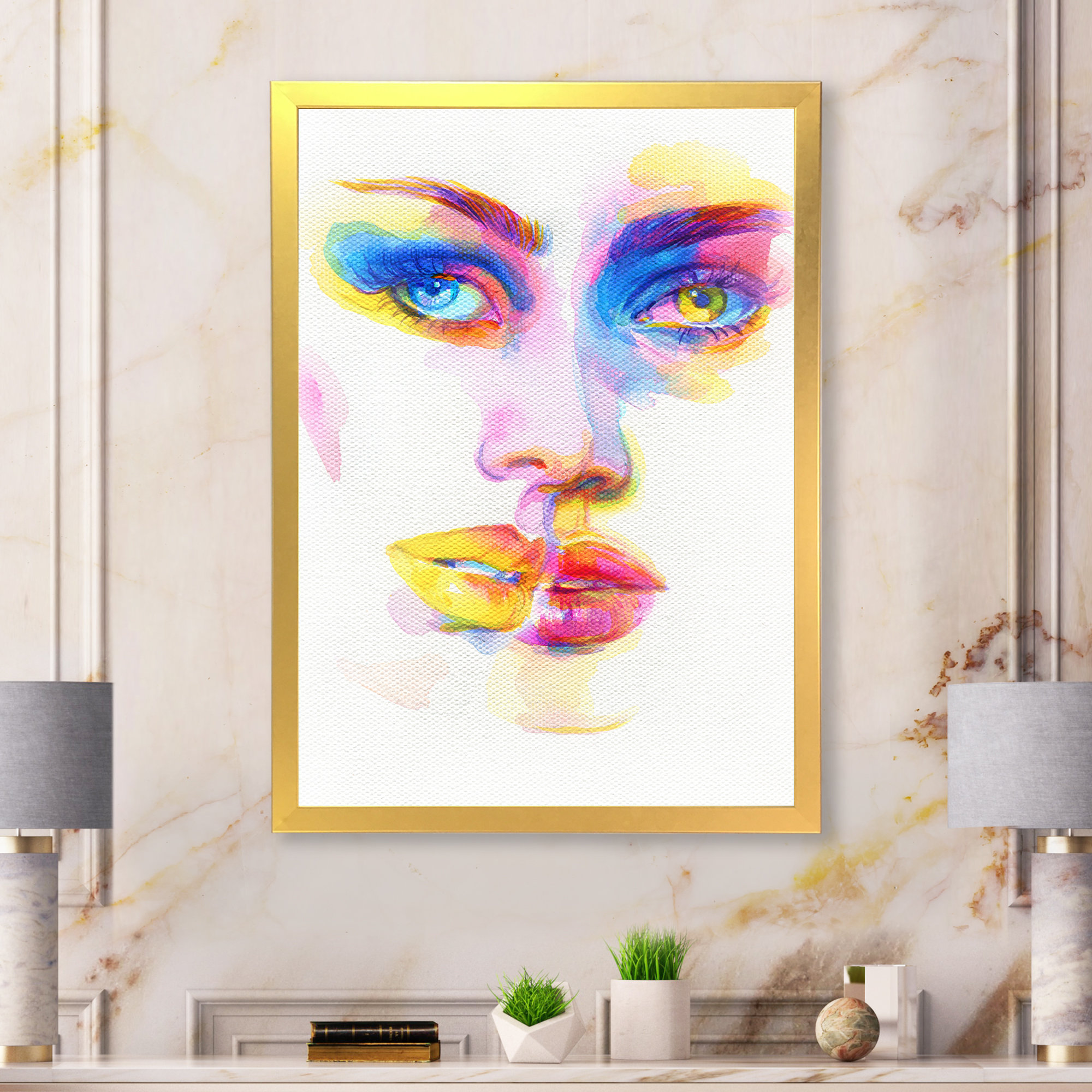 Mercer41 Kiss Of Fashion Models With Vivid Make Up - Glam Canvas Wall ...