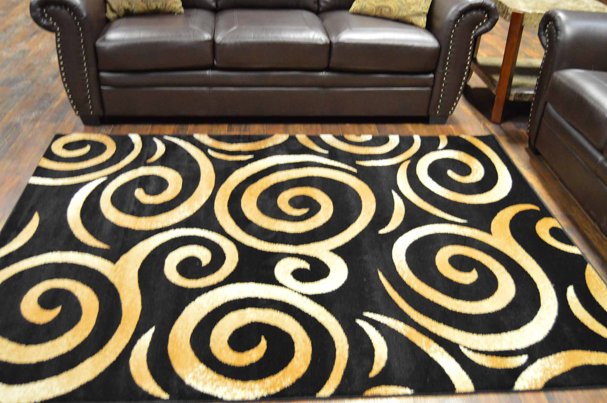 Ebern Designs Cossette Black/Beige Area Rug | Wayfair