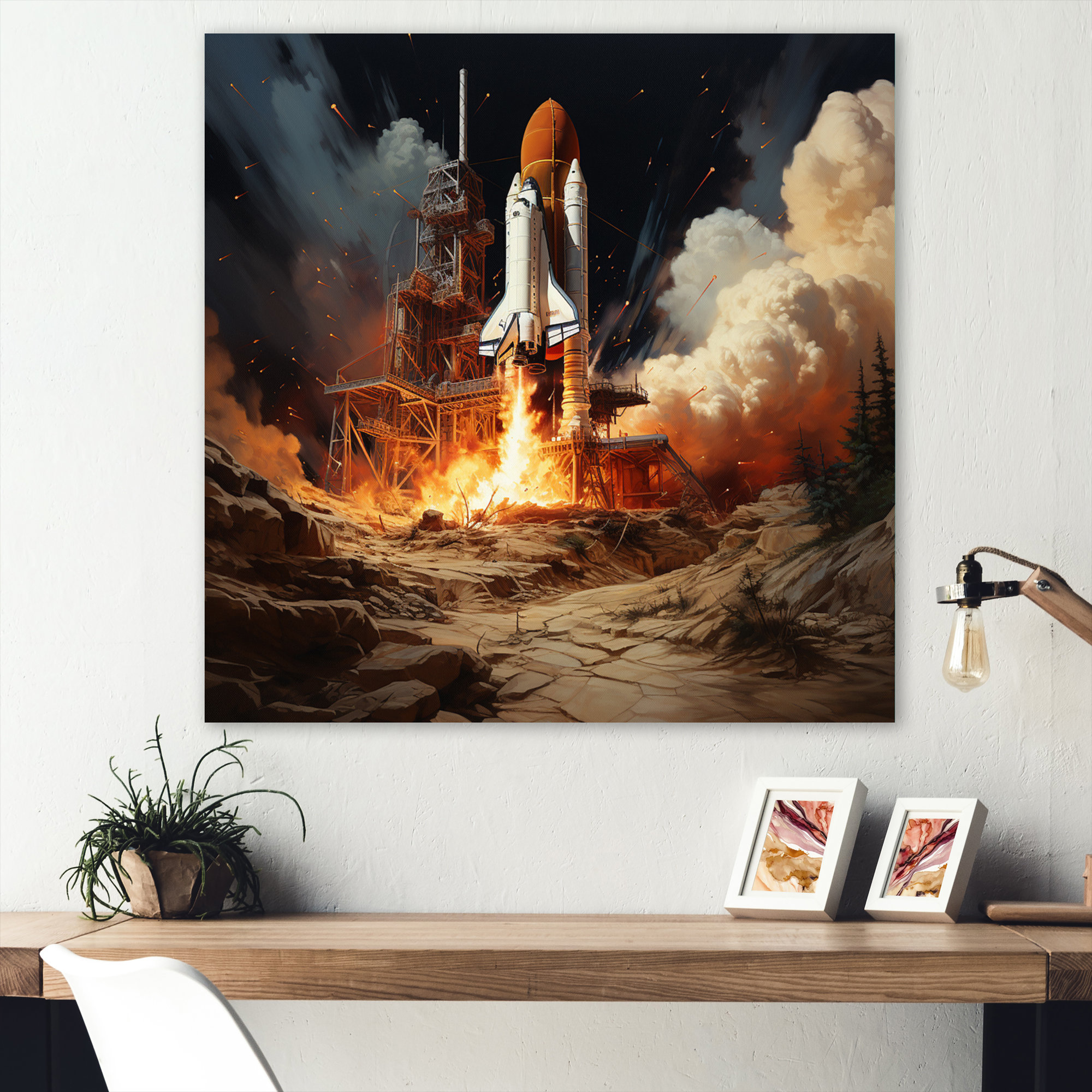 17 Stories Rocketship Remembrance I - Transportation Print on Metal ...