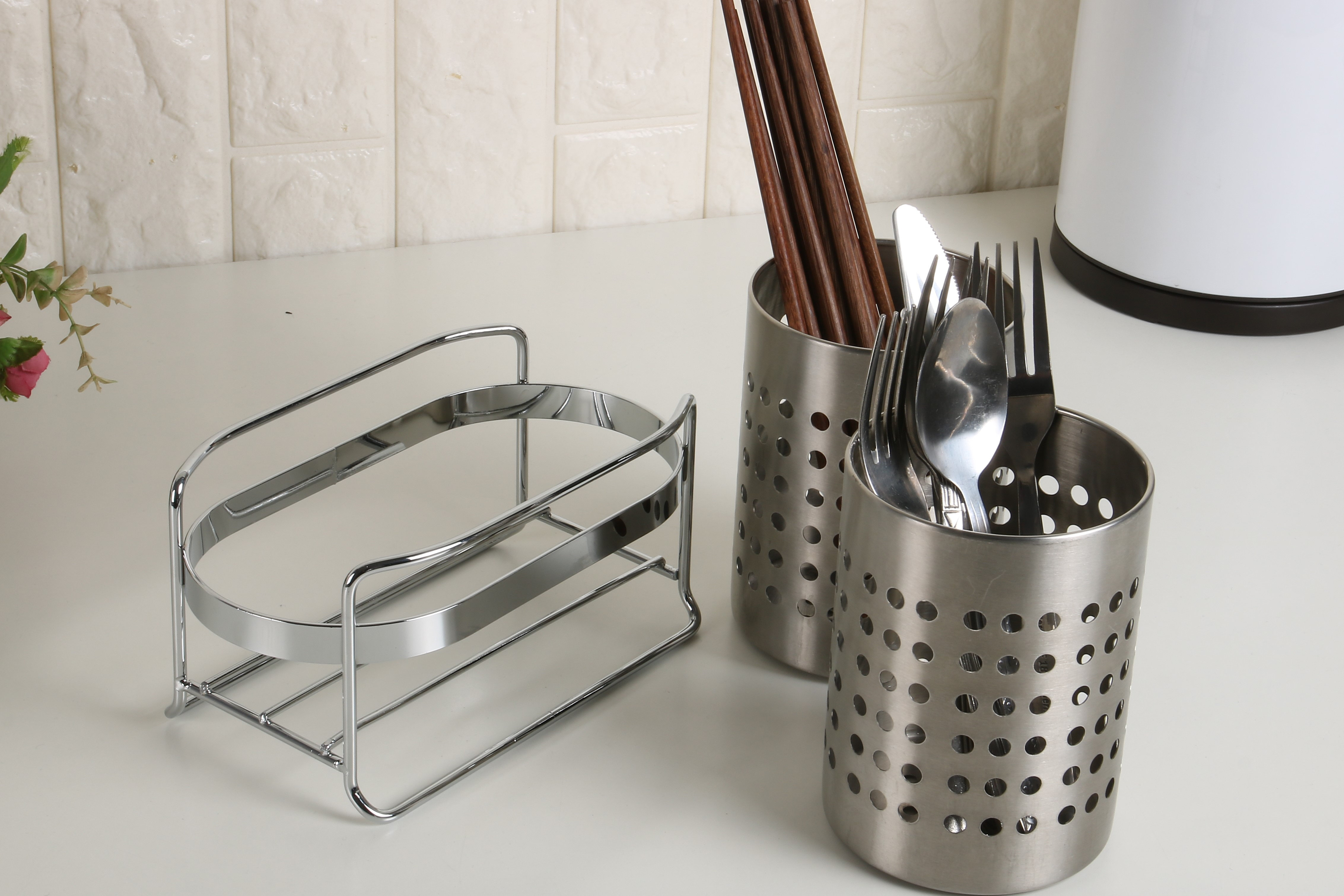 Prep & Savour Stainless Steel Square Utensil Storage Set - Wayfair Canada