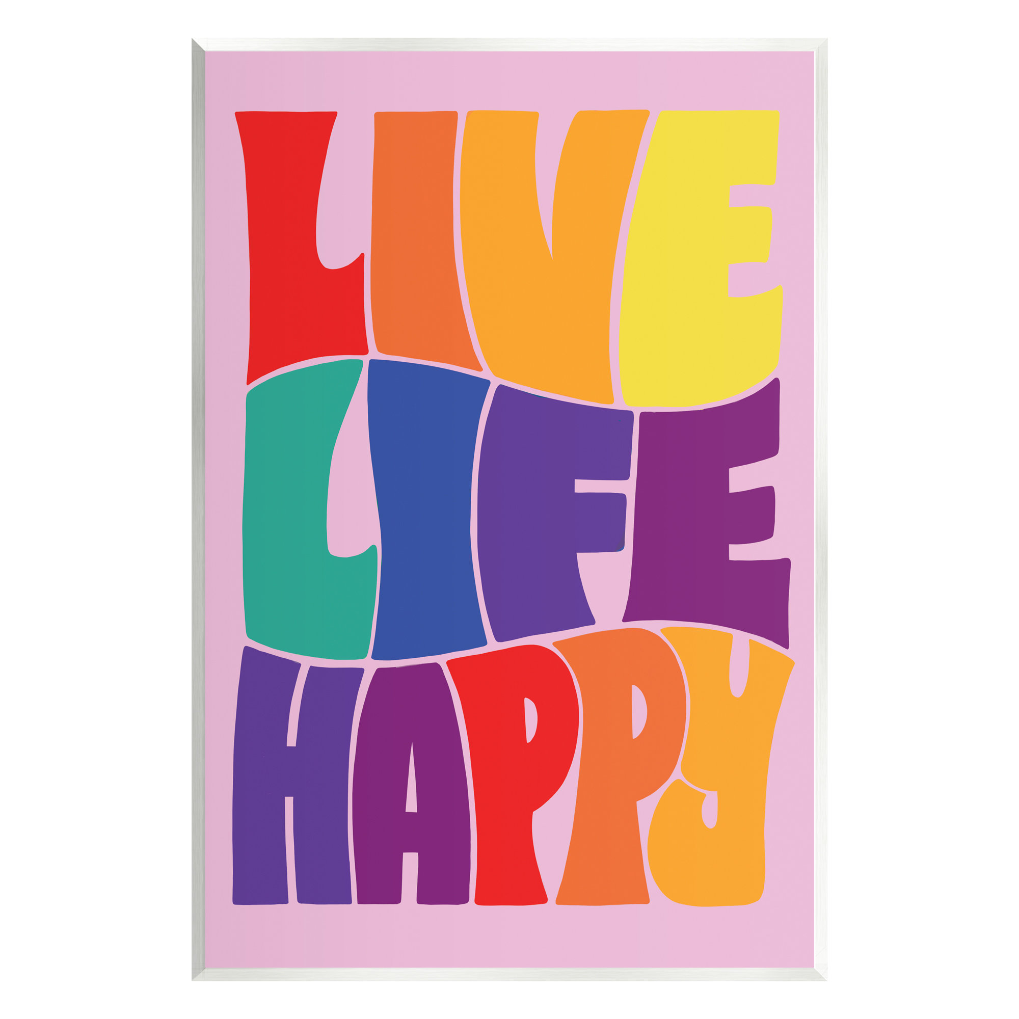 Stupell Industries Live Life Happy Rainbow Phrase by Jo Taylor | Wayfair