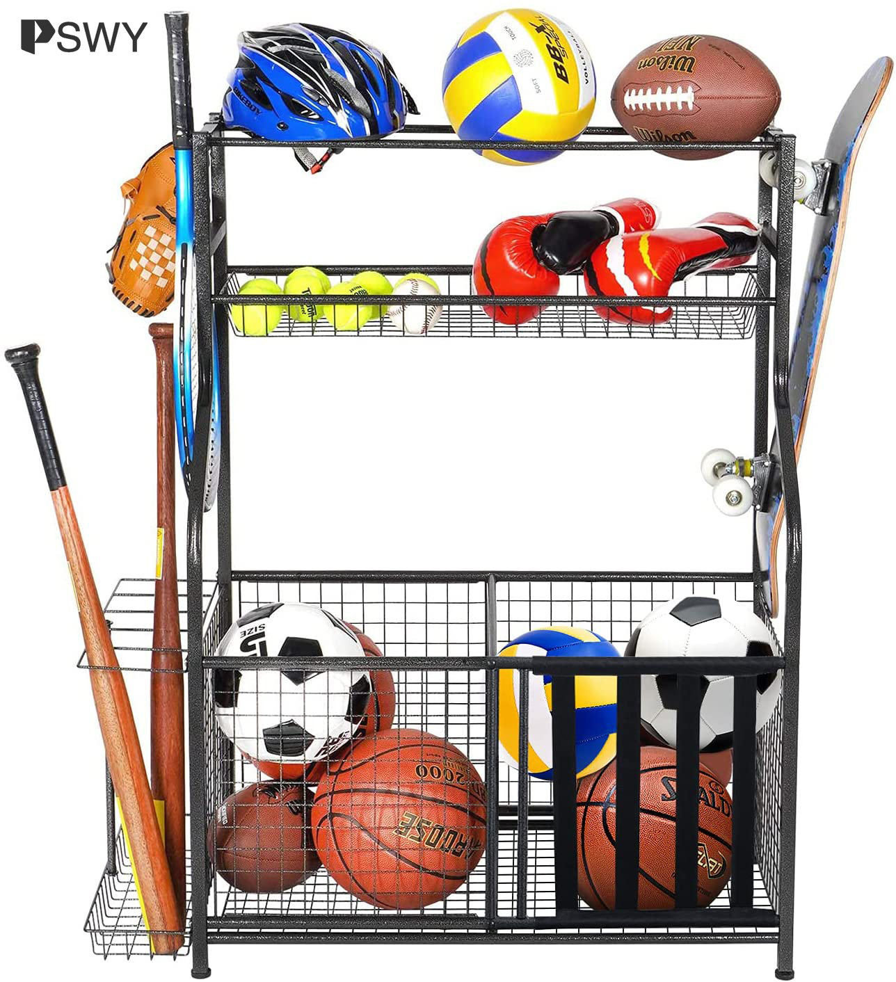 PSWY Steel Freestanding Multi-Use Sports Rack | Wayfair
