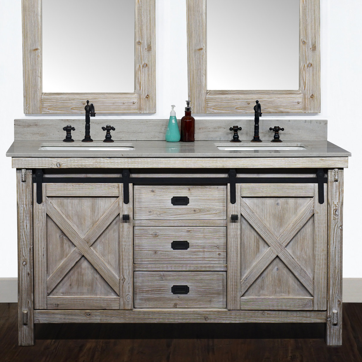 Gracie Oaks 61" Double Bathroom Vanity Set | Wayfair