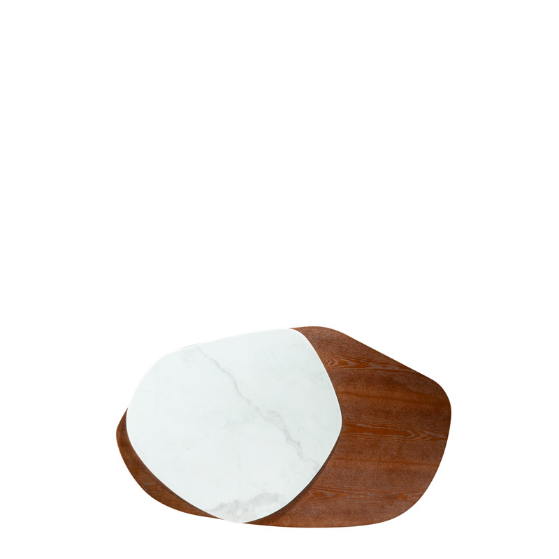 Hokku Designs Modern Irregular Braxton Marble Top Coffee Table | Wayfair
