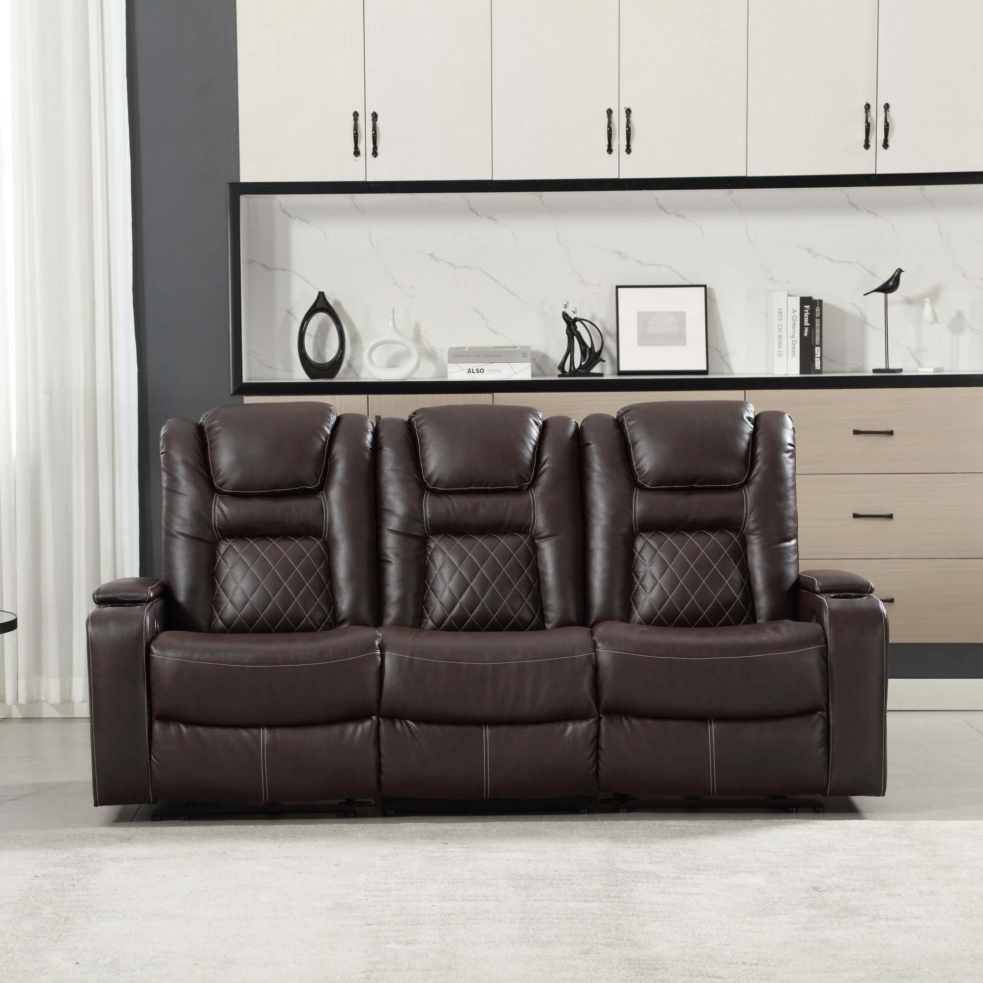 Latitude Run® Buchu 82.7"Wide Modern Power Push Button Sofa Home ...