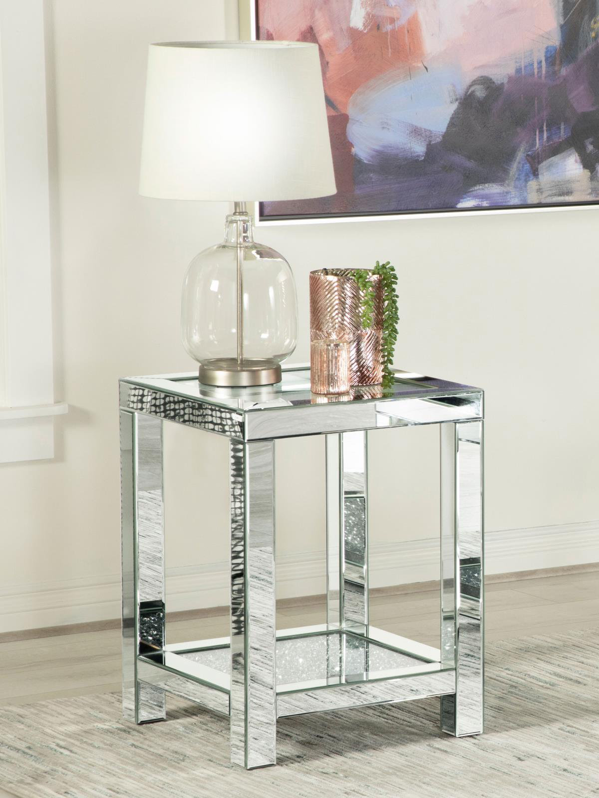 Orren Ellis Erimon Square End Table with Glass Top | Wayfair