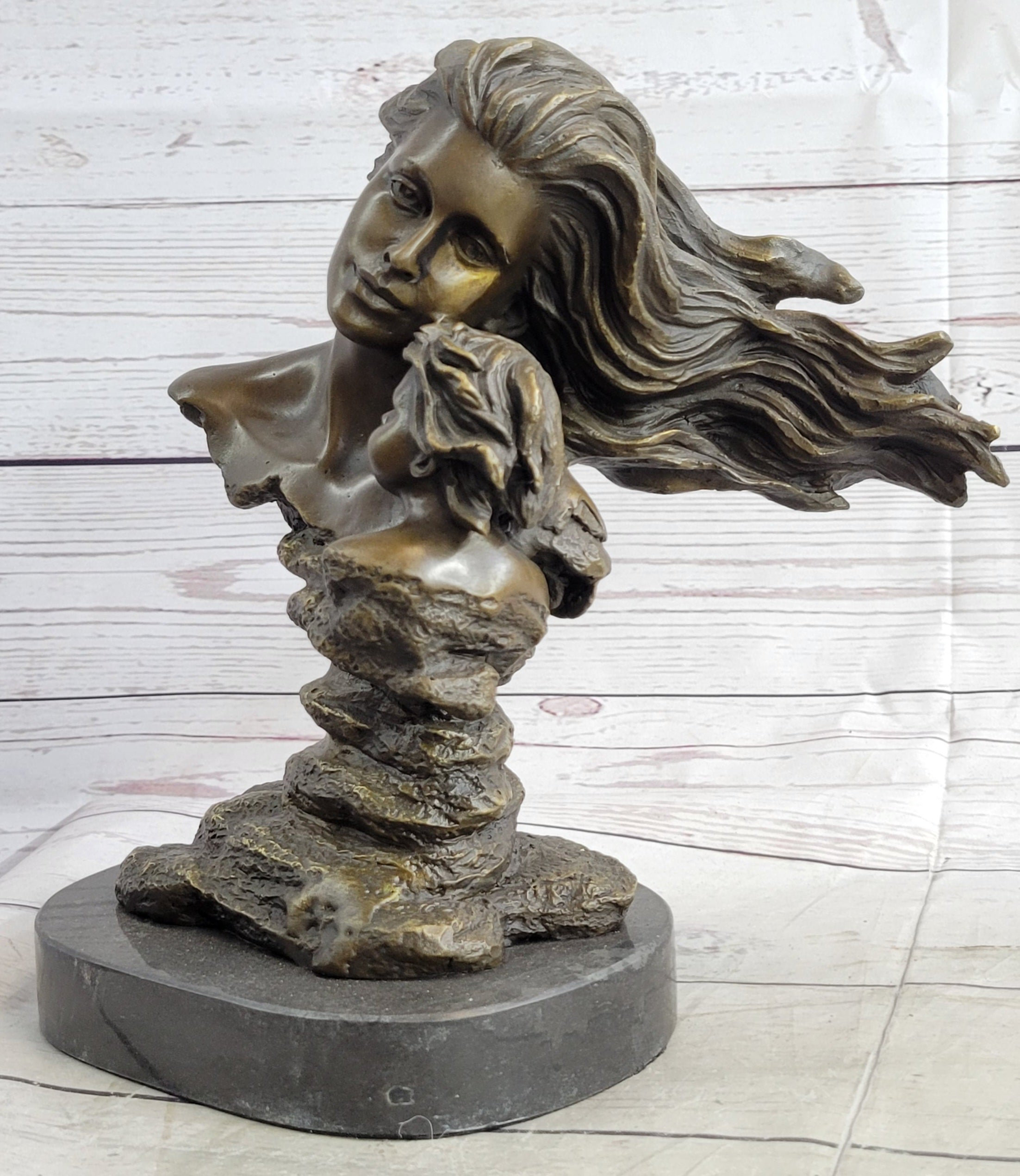 Canora Grey Mother Child Bronze Sculpture Maternity Mothers Day Shower ...
