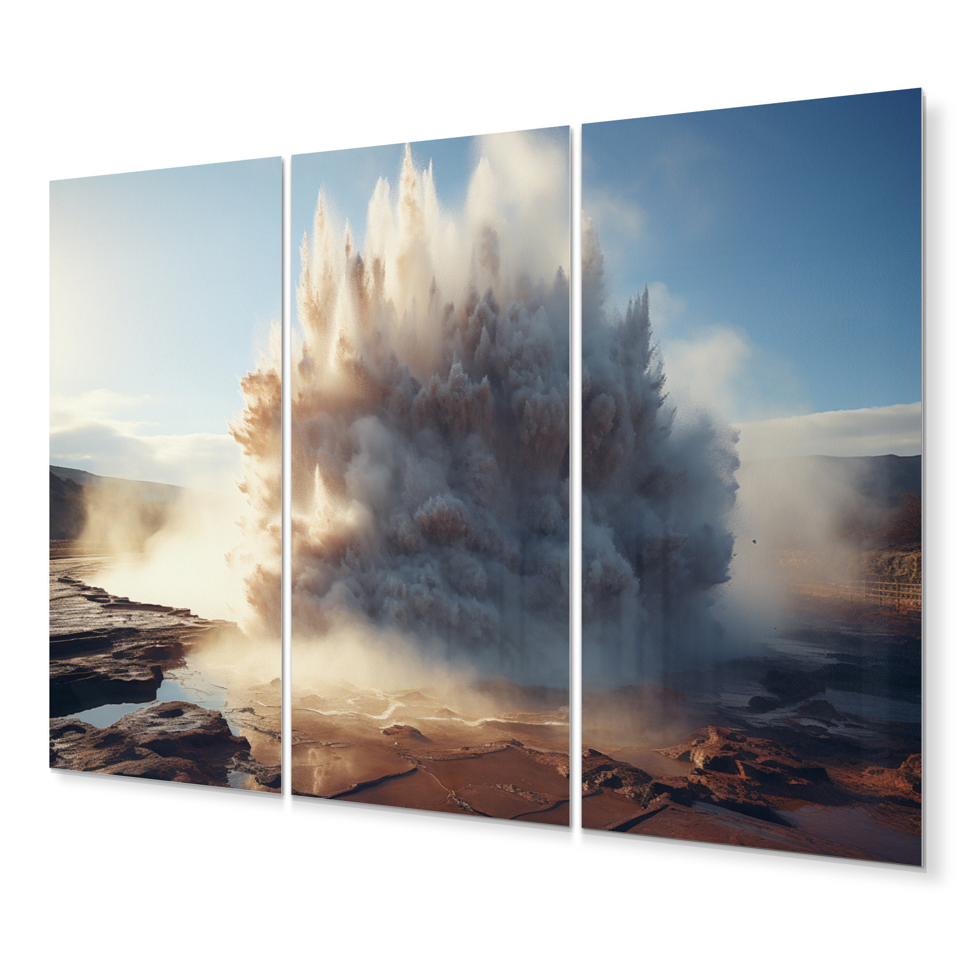Latitude Run® White Geyser Burst - Landscapes Metal Wall Art Prints Set ...