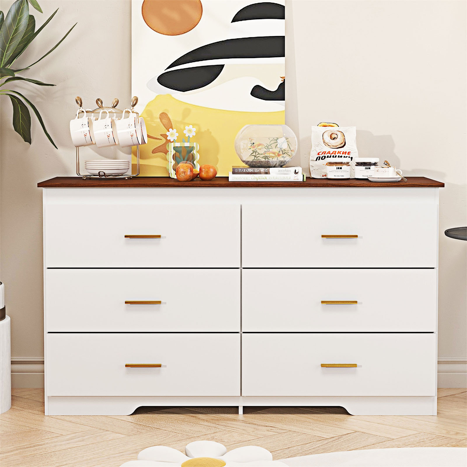 Ebern Designs Drawer Dresser with 6 Drawers | Wayfair