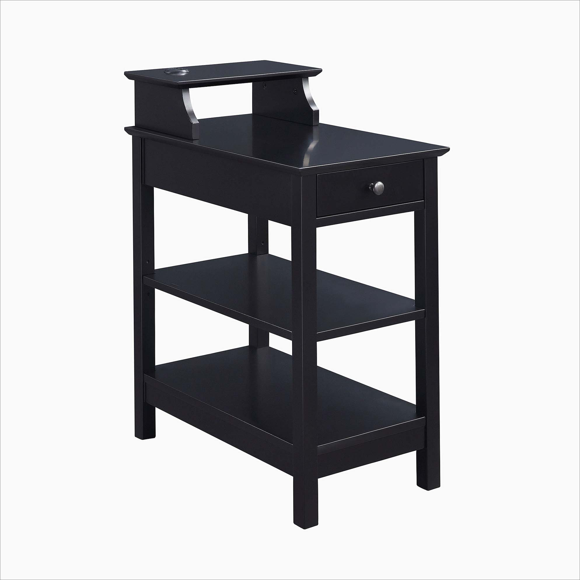 Latitude Run® Black Storage Accent Table with USB | Wayfair