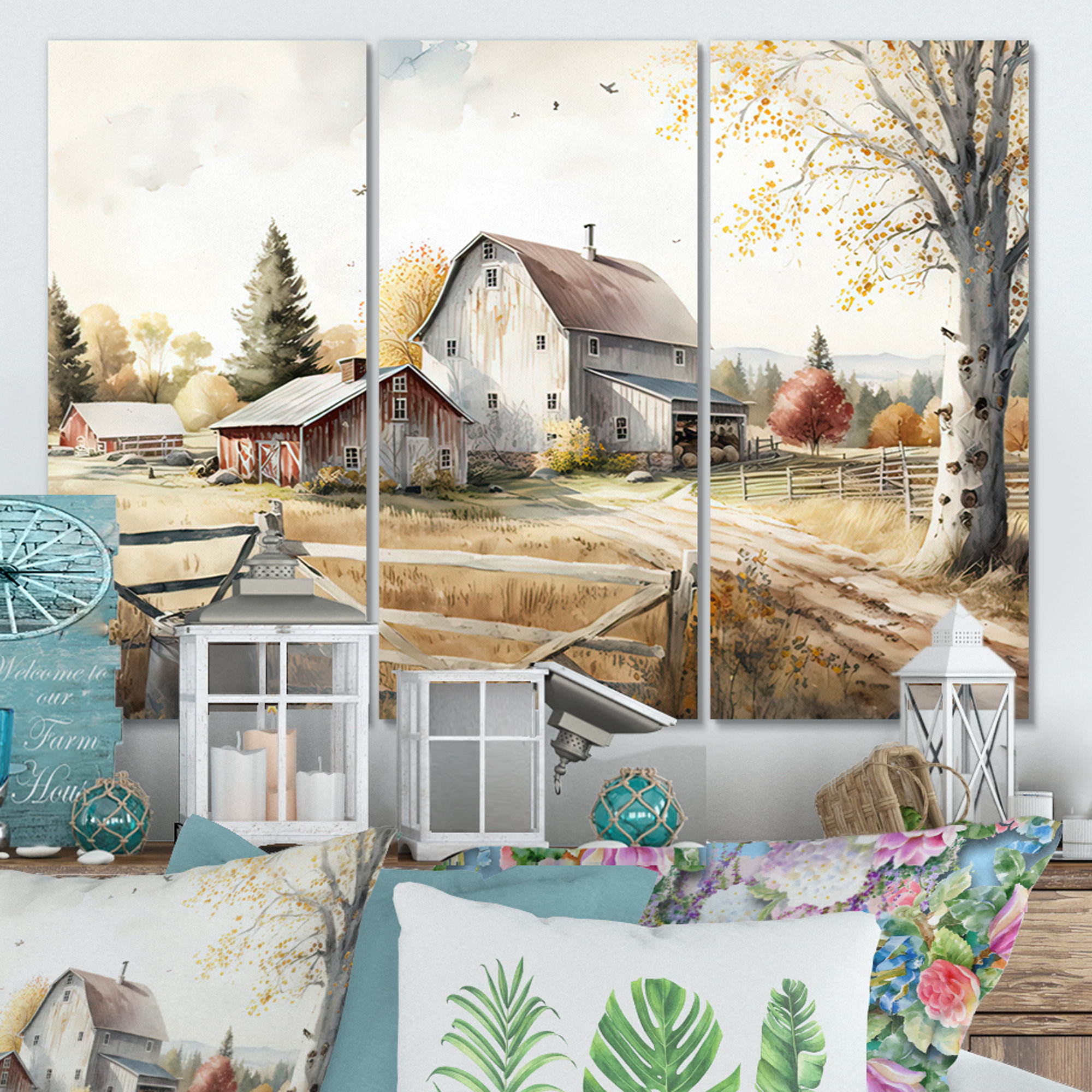Laurel Foundry Modern Farmhouse Azaiah - 3 Piece Print on Canvas ...