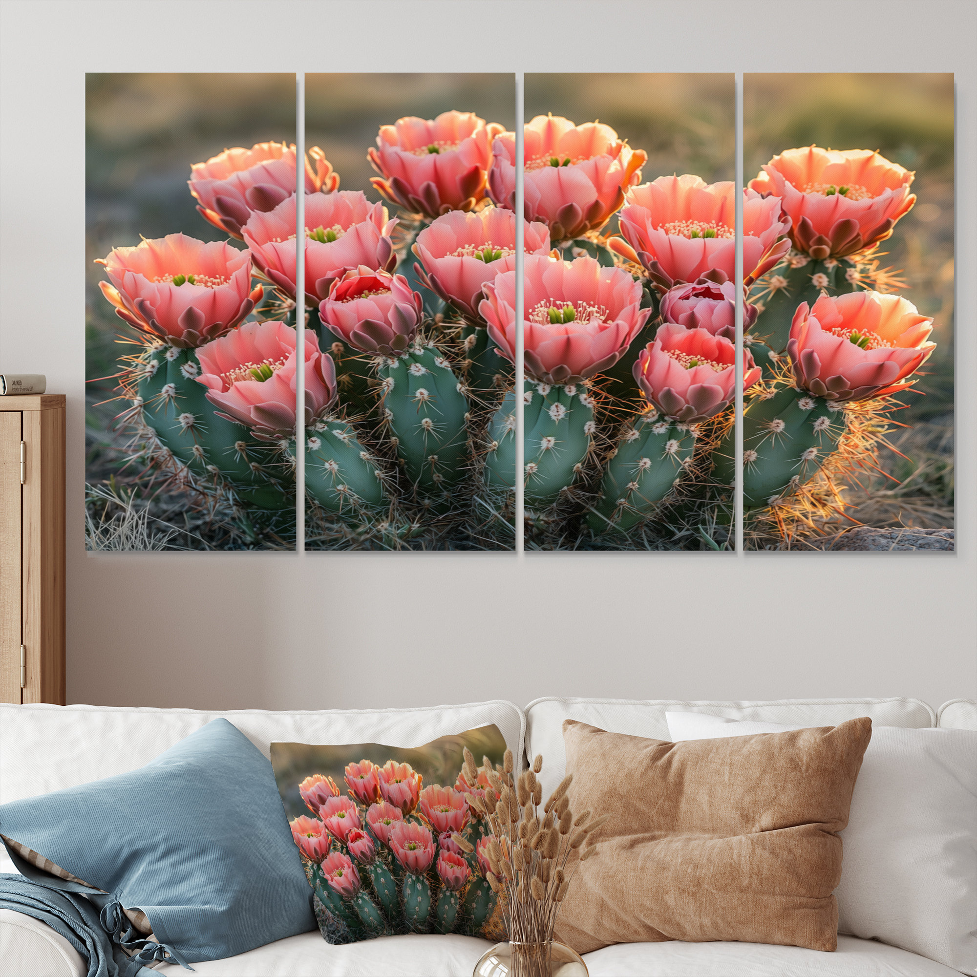 Red Barrel Studio® Cactus In Full Bloom At Dawn I - Floral Cactus Wall ...