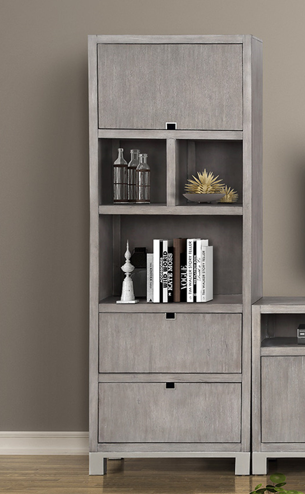 Latitude Run® Breyawna 78-inch Pier Bookcase Cabinet, Fully Assembled ...