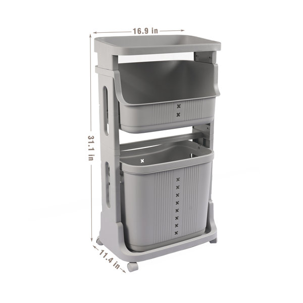 Rebrilliant Plastic Two Tier Laundry Basket & Reviews | Wayfair