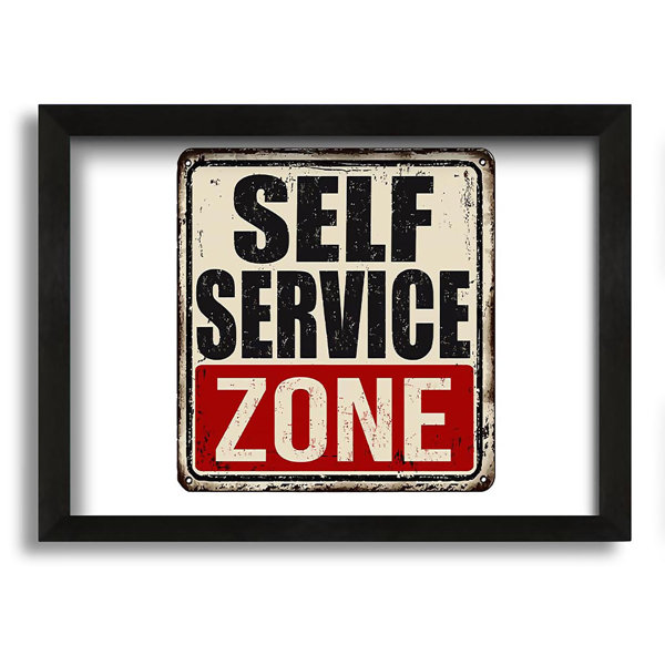 Maturi Self Service Zone - Picture Frame Typography on Canvas | Wayfair ...