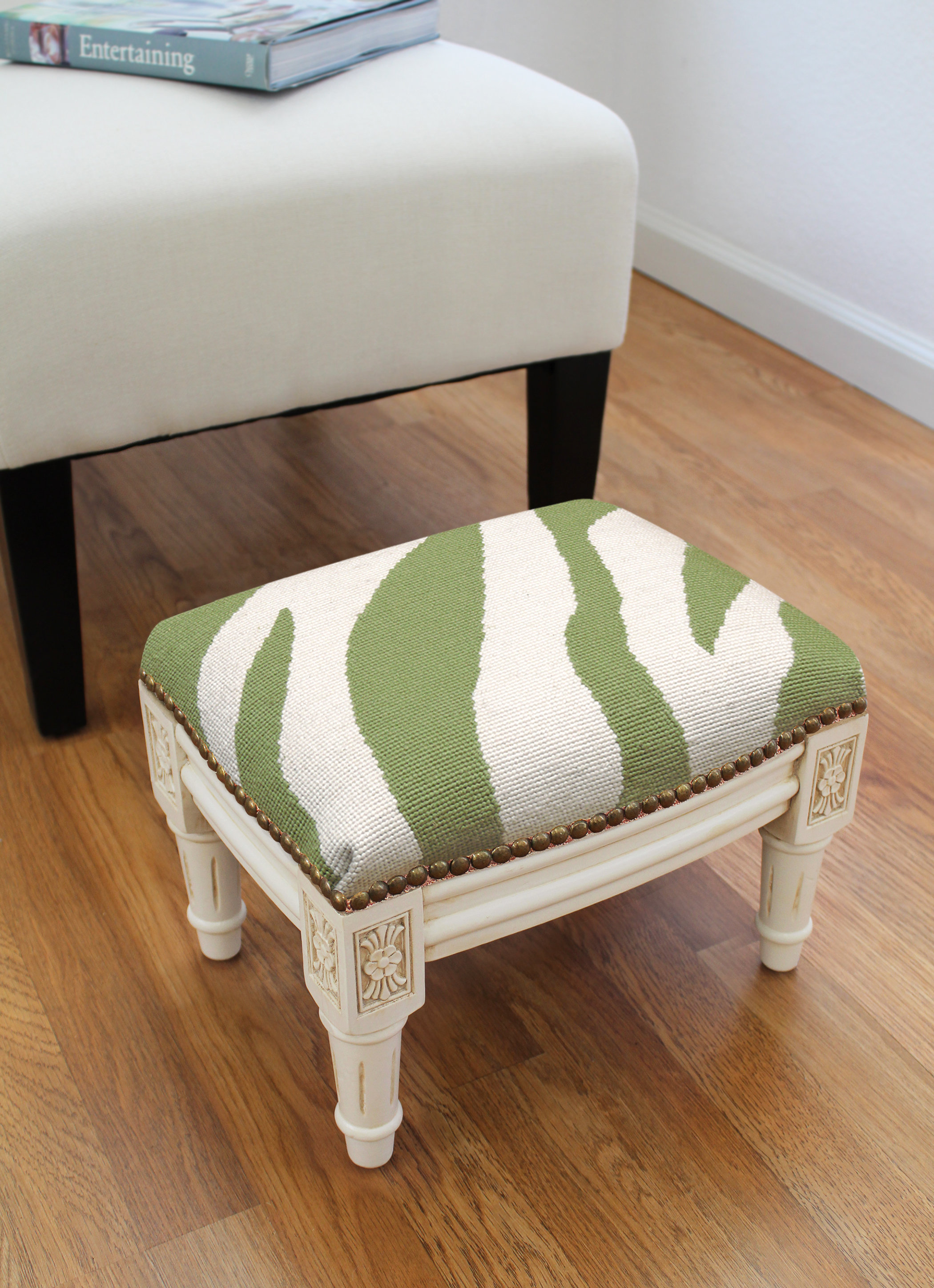 World Menagerie Charleville 14" Wide Rectangle Animal Print Footstool ...
