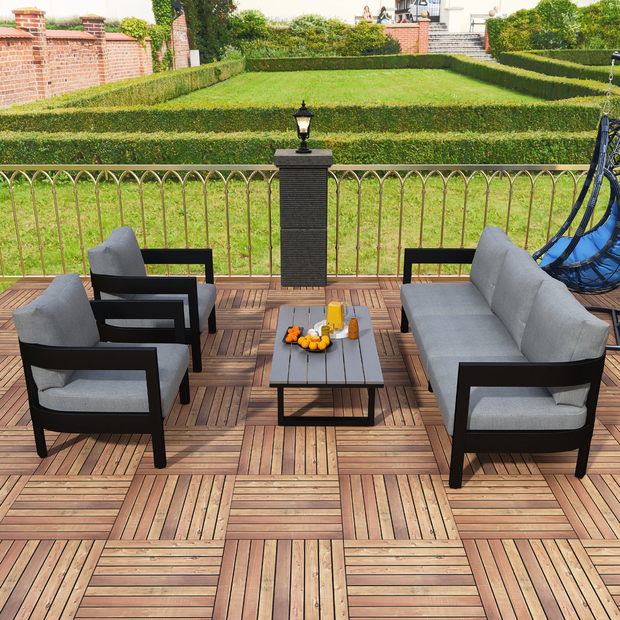 Latitude Run® High-Quality Outdoor Seating Set With Thick Cushions ...