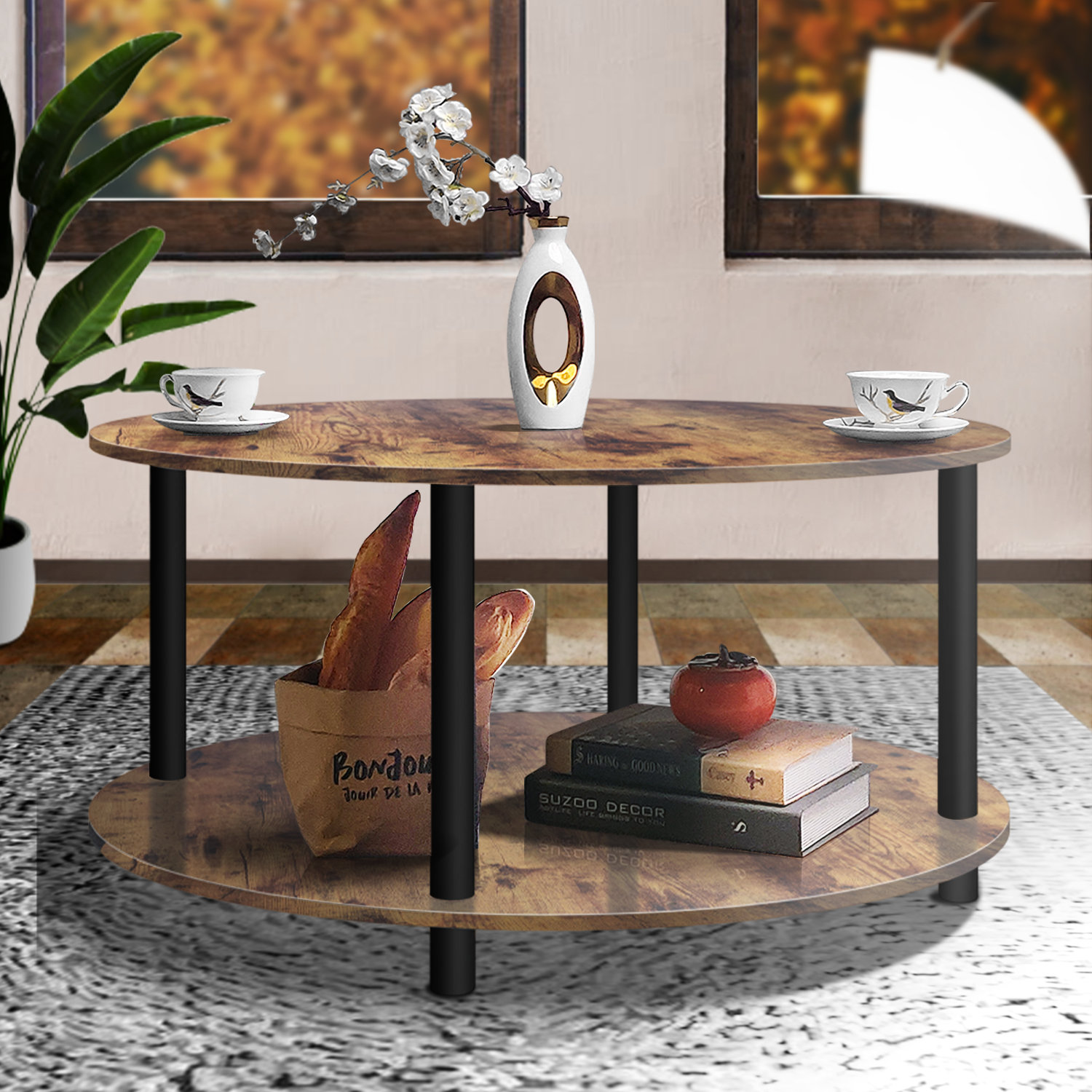 17 Stories Sonye Farmhouse 4 Legs Coffee Table with Storage - Wayfair ...