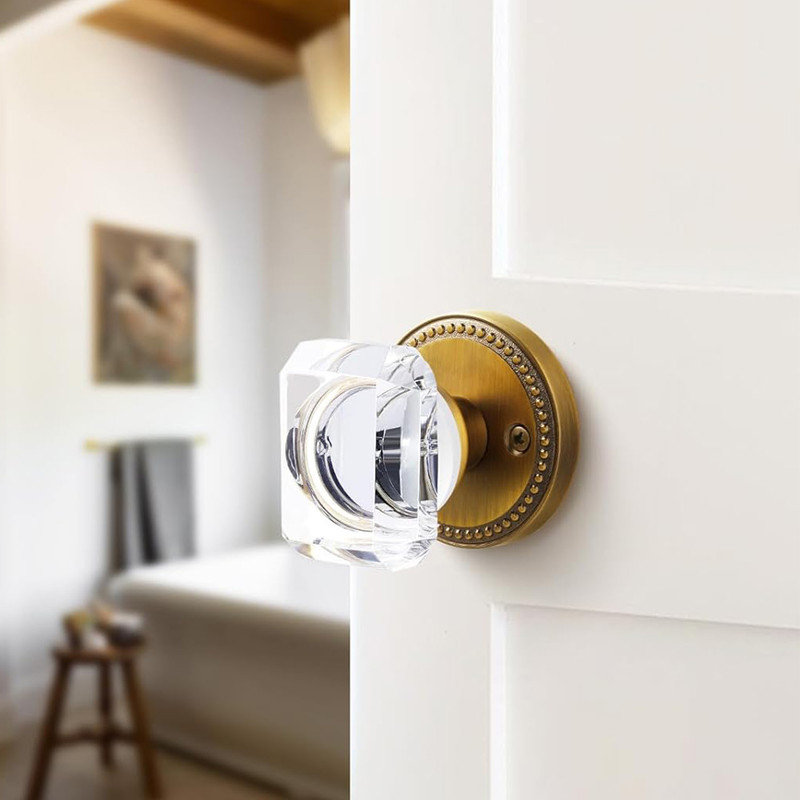 Kiflic 1 Pack Door Knobs Crystal Door Knob Passage Door Knobs Glass Interior Door Knob for Hall ...