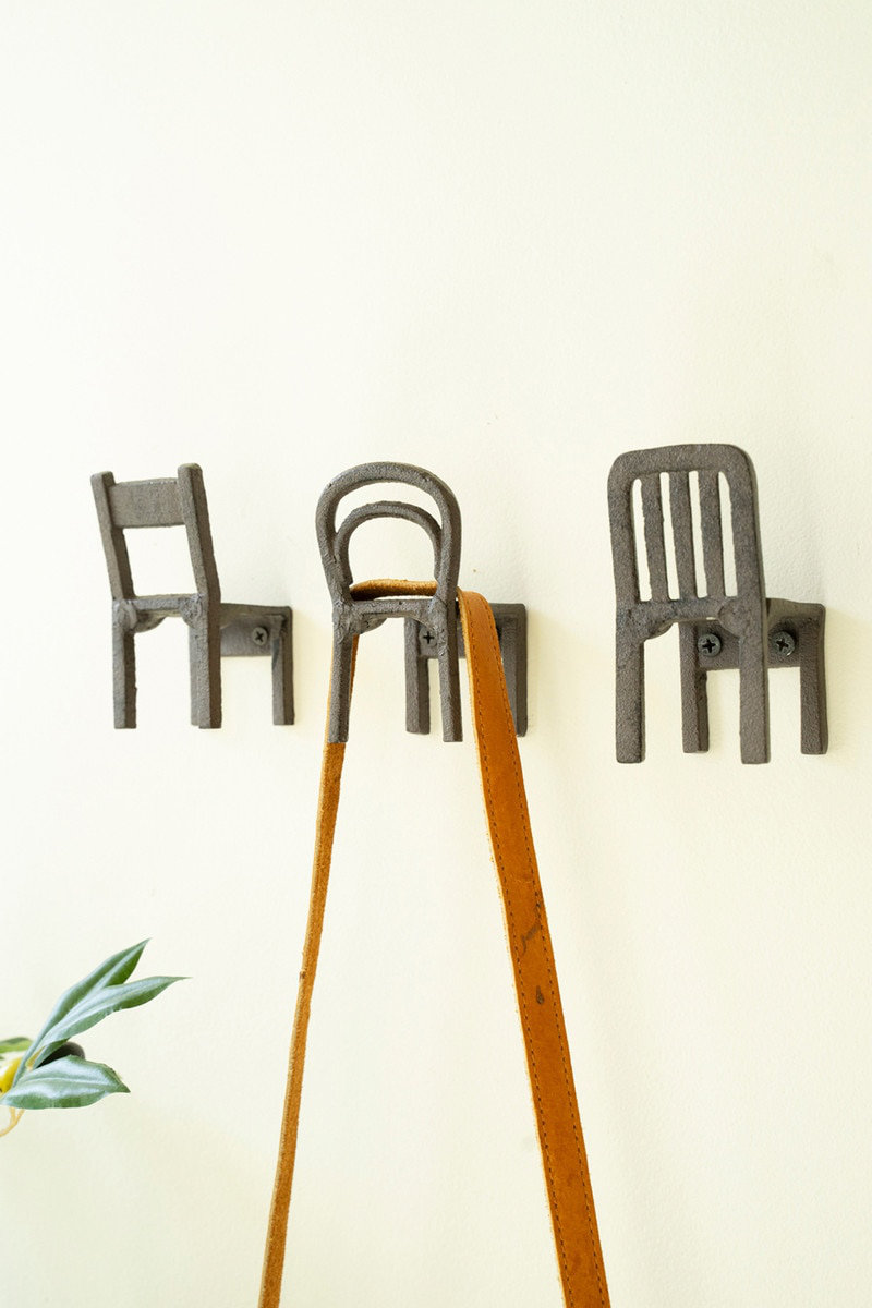 Williston Forge Set of Three Cast Iron Chair Coat Hooks (Min 2) | Wayfair