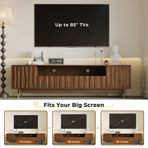 George Oliver Mid Century Modern Tv Stand Wood Entertainment Center ...