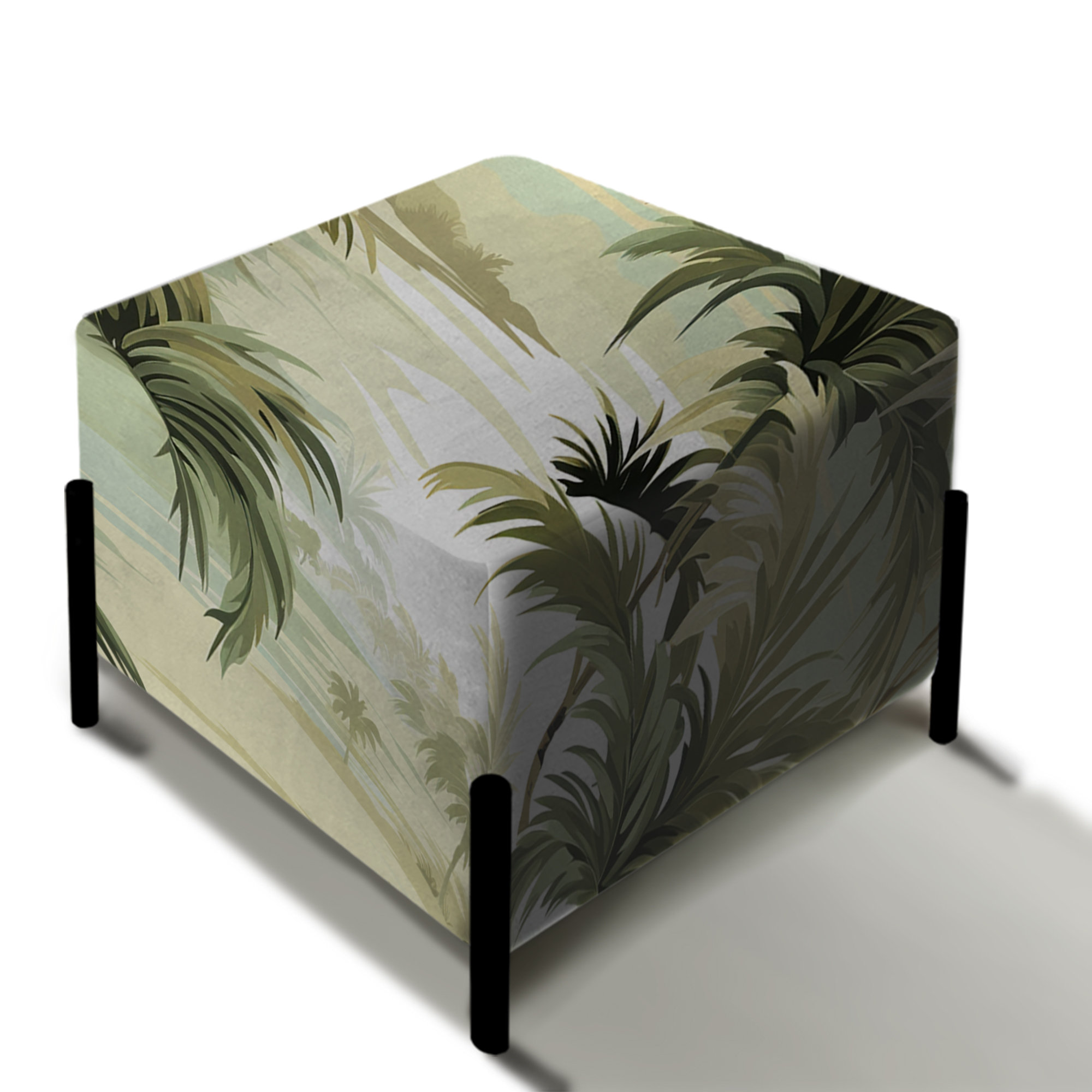 Design Art Coastal Palm Paradise Coastal Pattern - Tropical Square ...