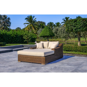 OUTSY Milo 79 X 59 Inch Outdoor Wicker Aluminum Frame Extra Large ...