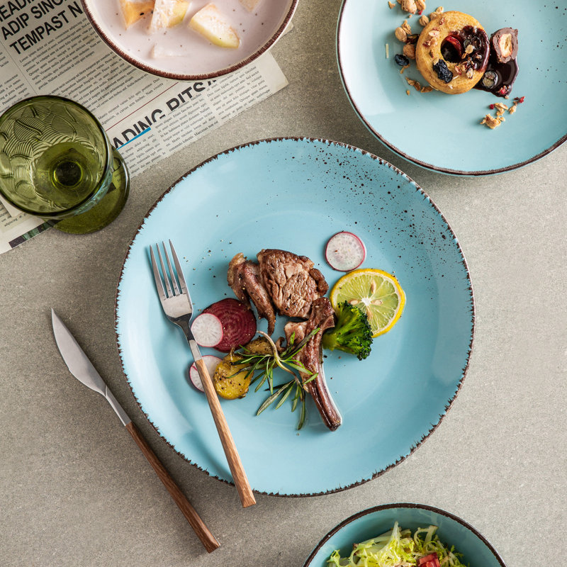 Millwood Pines Neal Stoneware Dinnerware Set - Service for 4 & Reviews ...