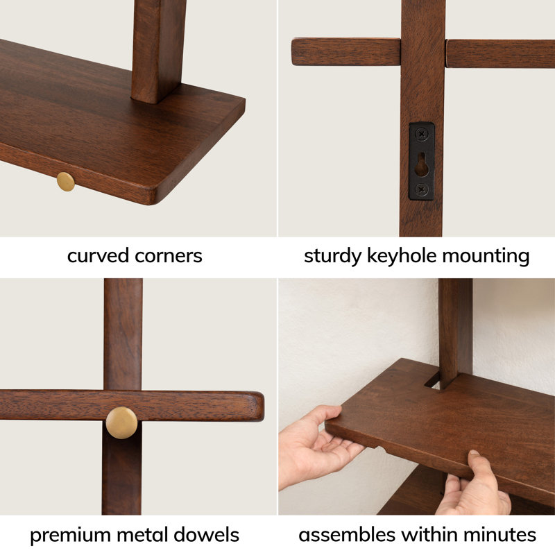Joss & Main Francis Solid Wood Wall Mounted Shelves & Reviews | Joss & Main