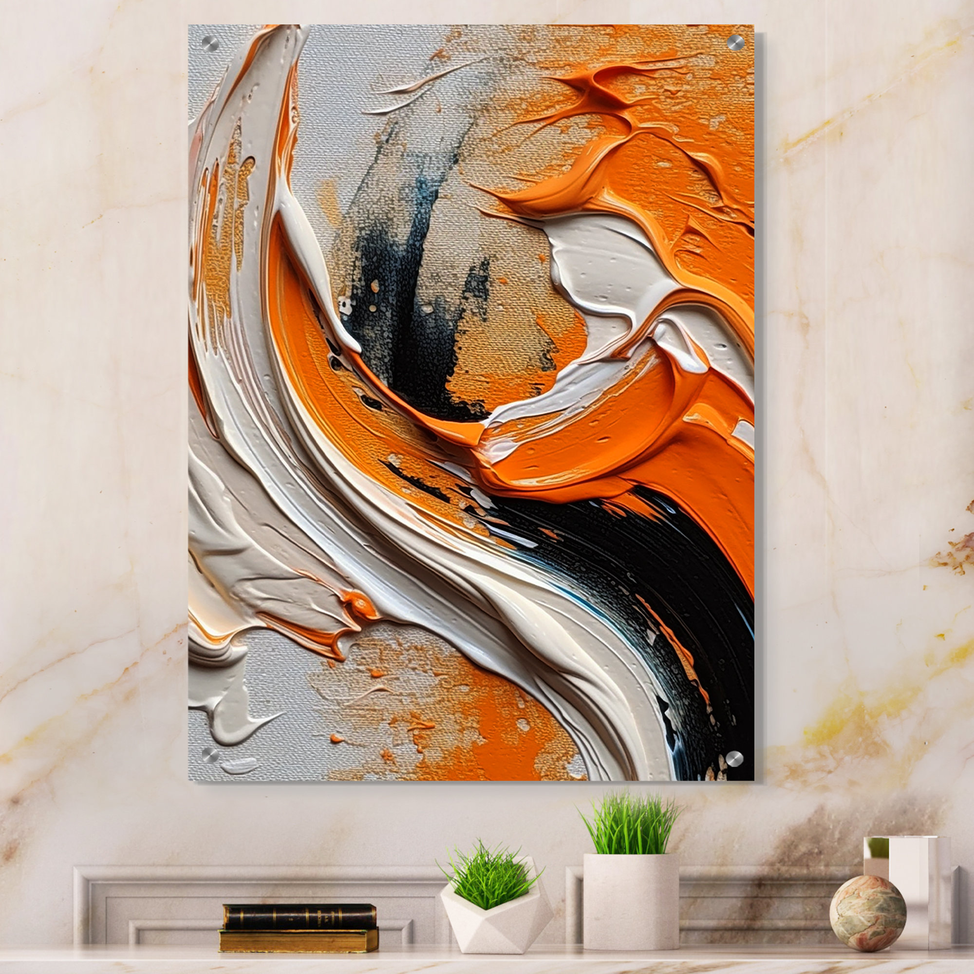 Design Art Orange And Black Mystic Spirals IV - Abstract Spirals ...