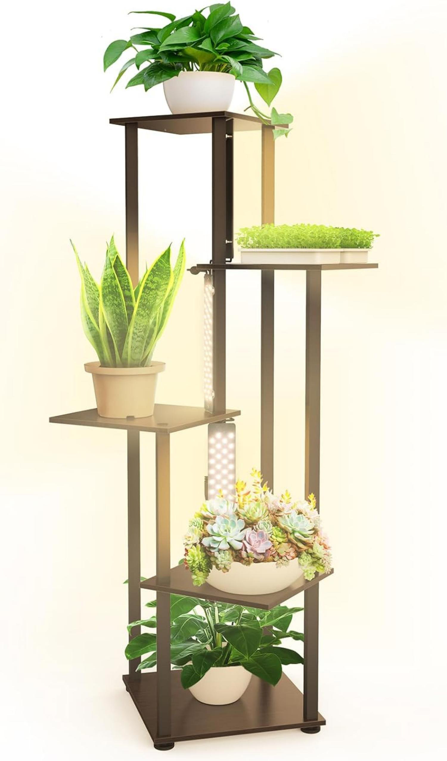 Barrina Plant Stand With Grow Lights Full Spectrum, 5 Tier Potted ...