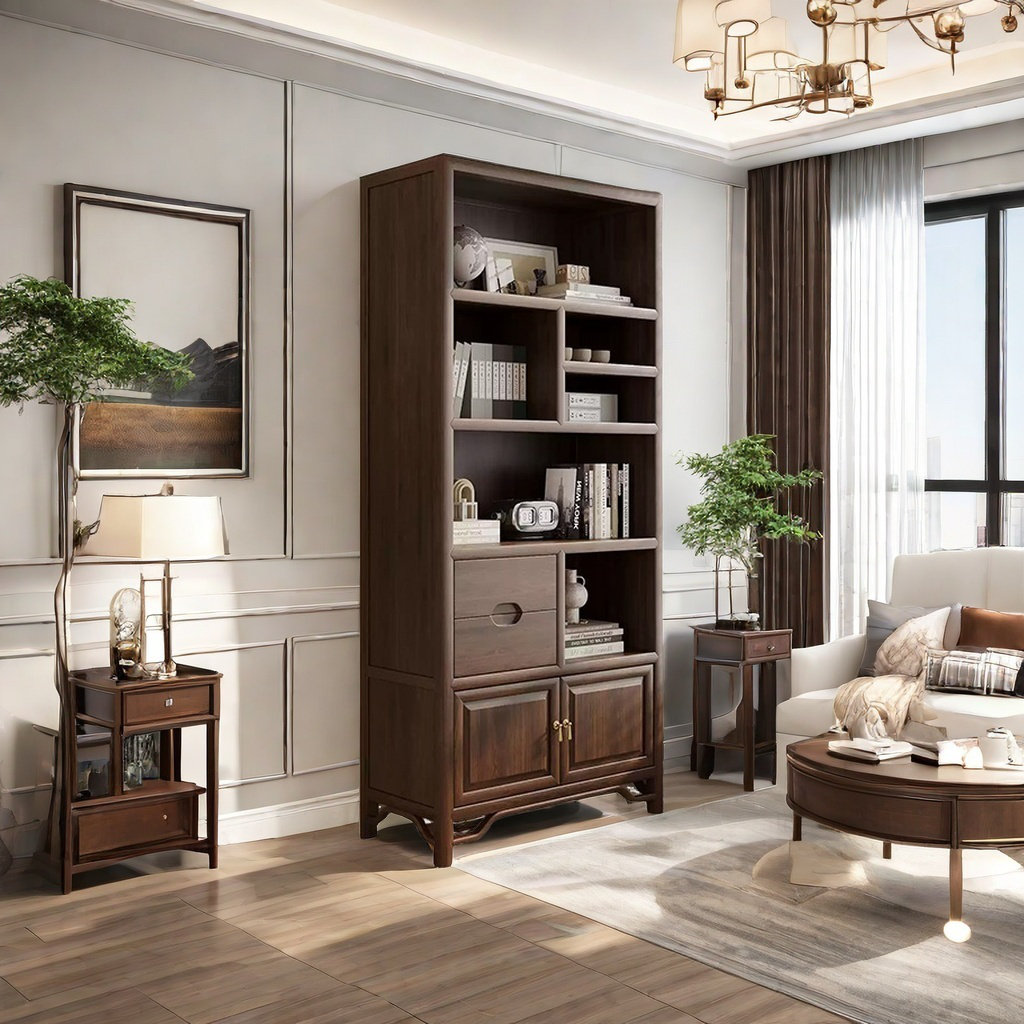 Parttlion New Chinese style solid wood bookcase | Wayfair