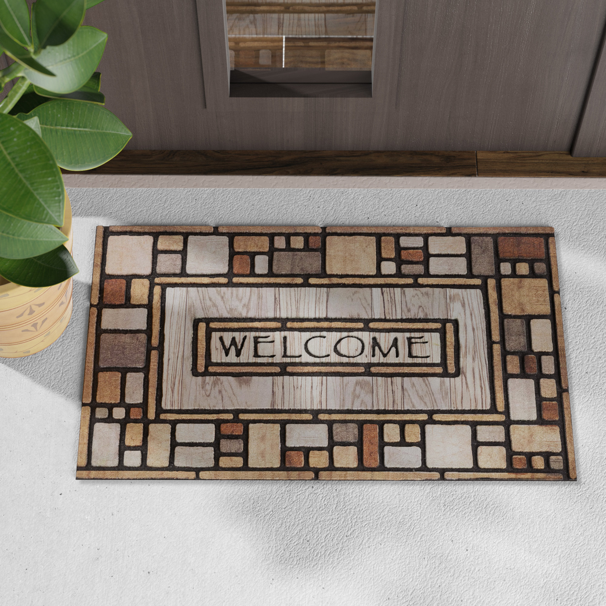 Loon Peak® Croll Welcome Tile Walkway Recycled Rubber All Weather Non ...