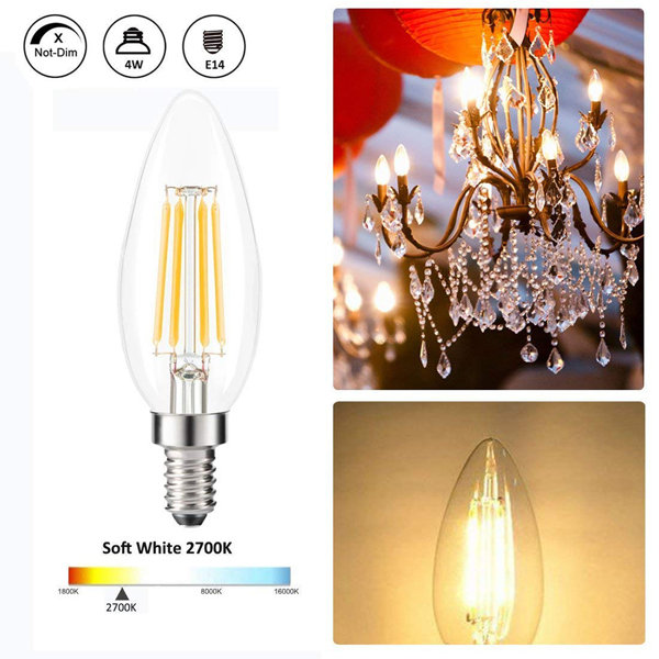 Symple Stuff Airess 4W E14 LED Candle Light Bulb Yellow | Wayfair.co.uk