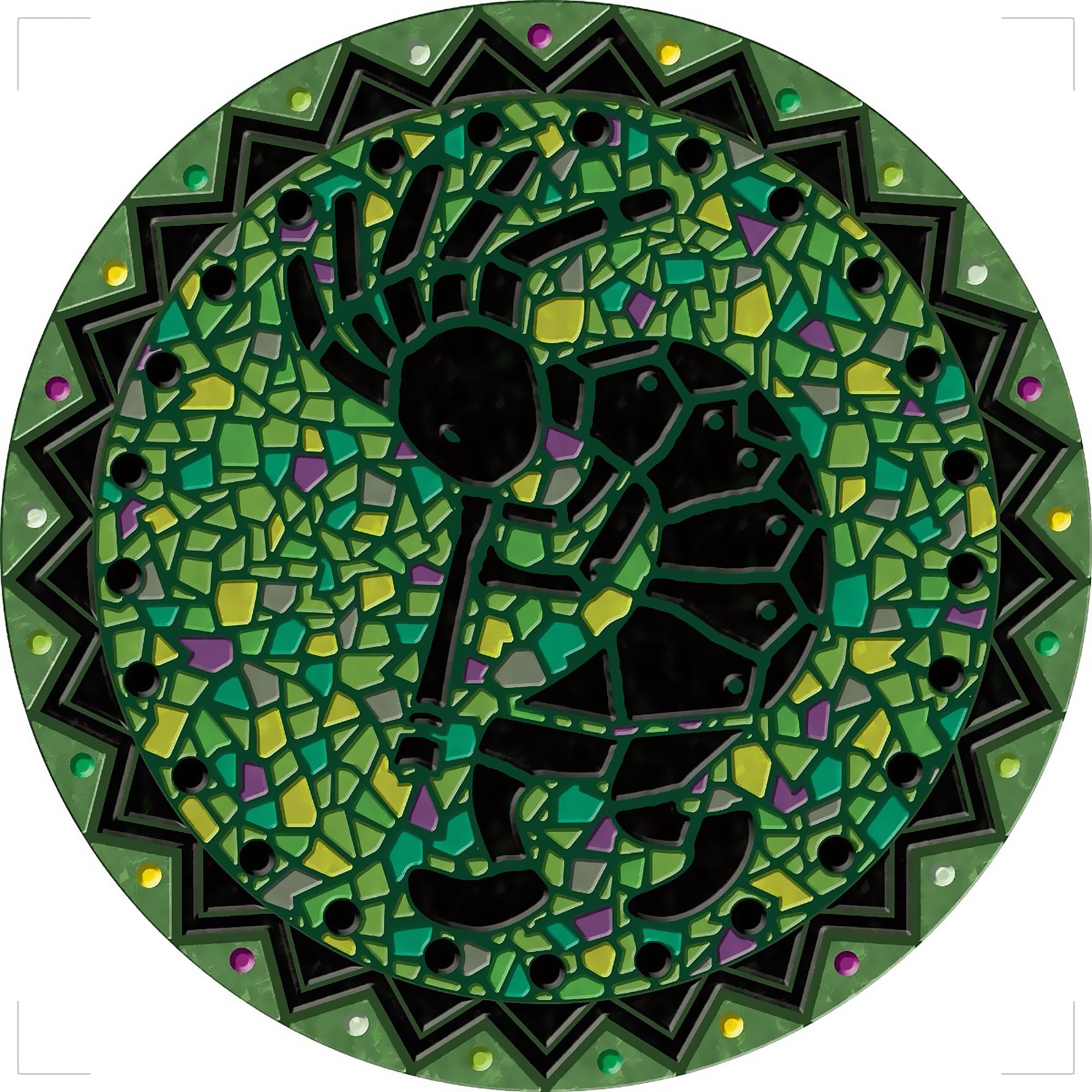 Arlmont & Co. Kushi Green Kokopelli 29" Decorative Pool Mat - Pool Art ...