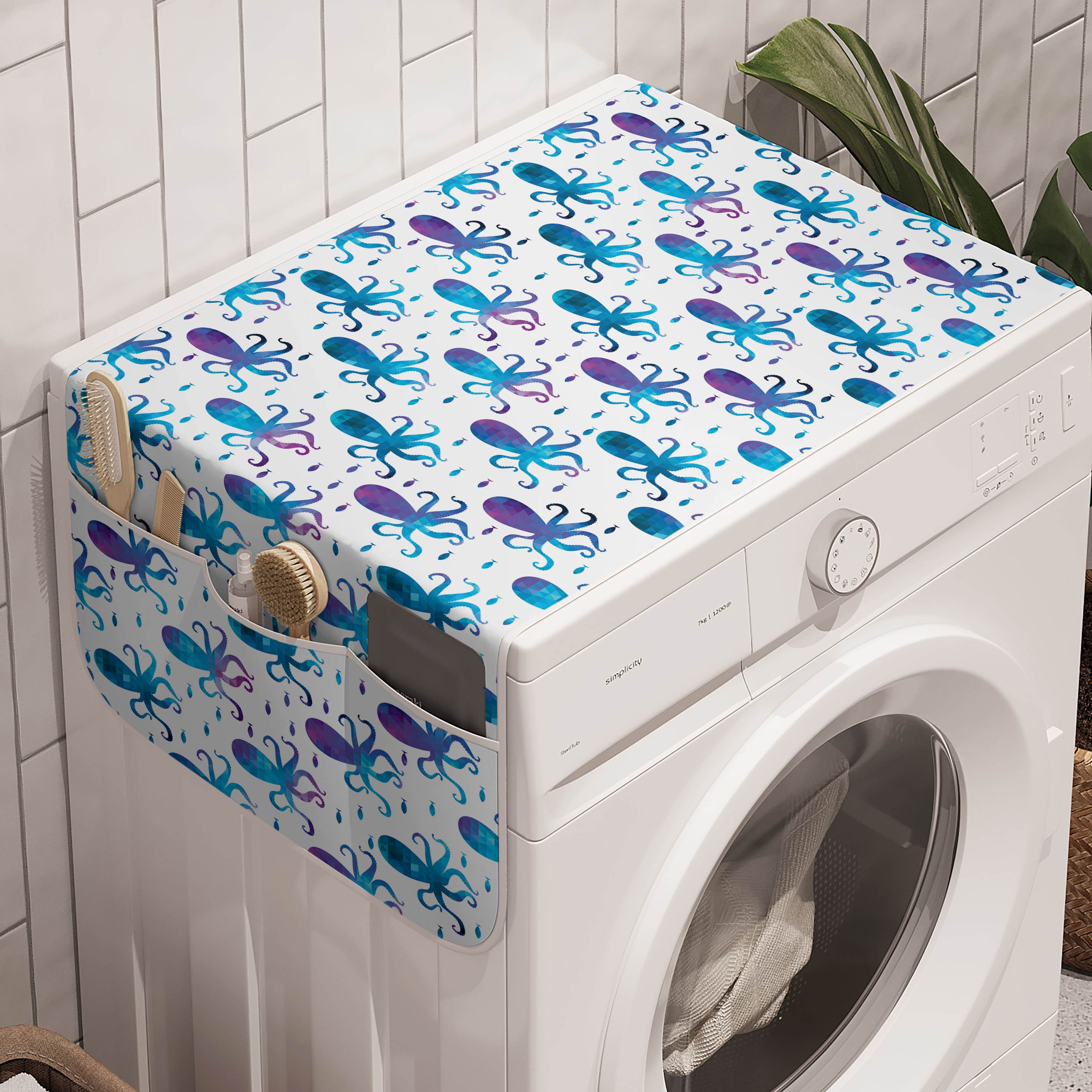 East Urban Home Octopus Washing Machine Organizer Pack of 2 47" x 18.5 ...