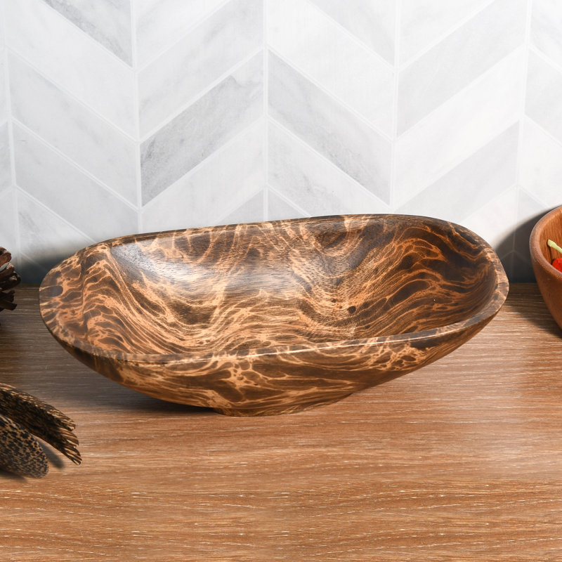 AeraVida Versatile Mango Tree Wood Hand Carved Dark Stained Serving Or ...