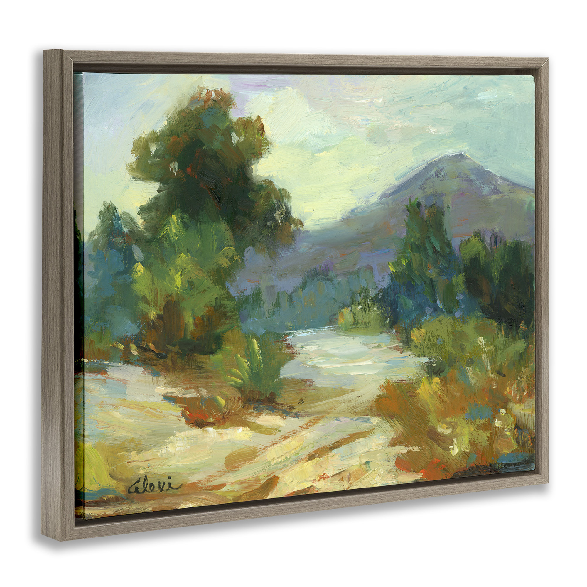 Winston Porter Fall Time Mountain View Framed Floater Canvas Wall Art ...