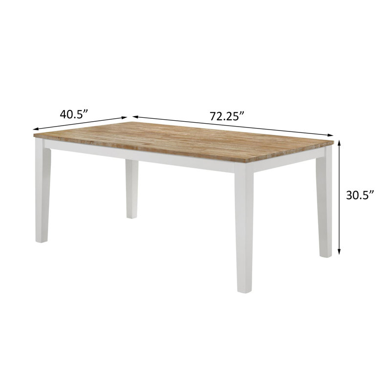 Winston Porter Koenig Brown and White Rectangular Dining Table | Wayfair