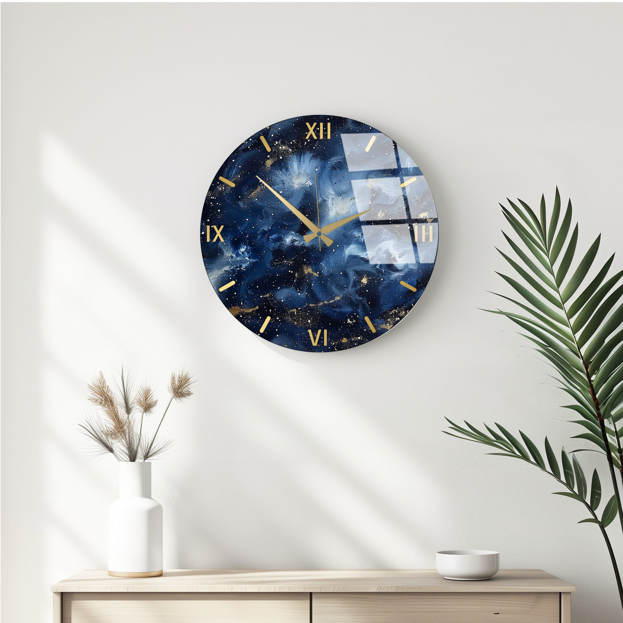 East Urban Home Decorative Glass Wall Clock | Wayfair