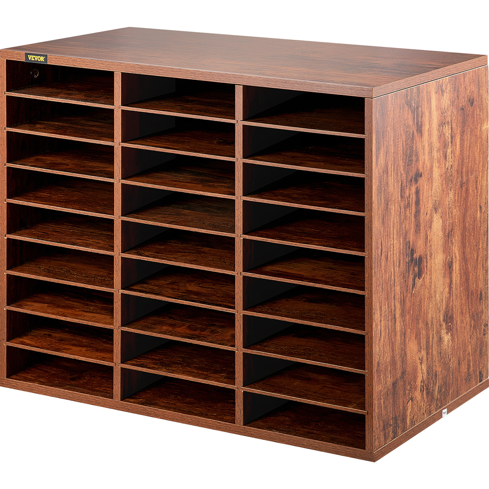 VEVOR 27 Compartments Wood Literature Organizer, Adjustable Shelves ...