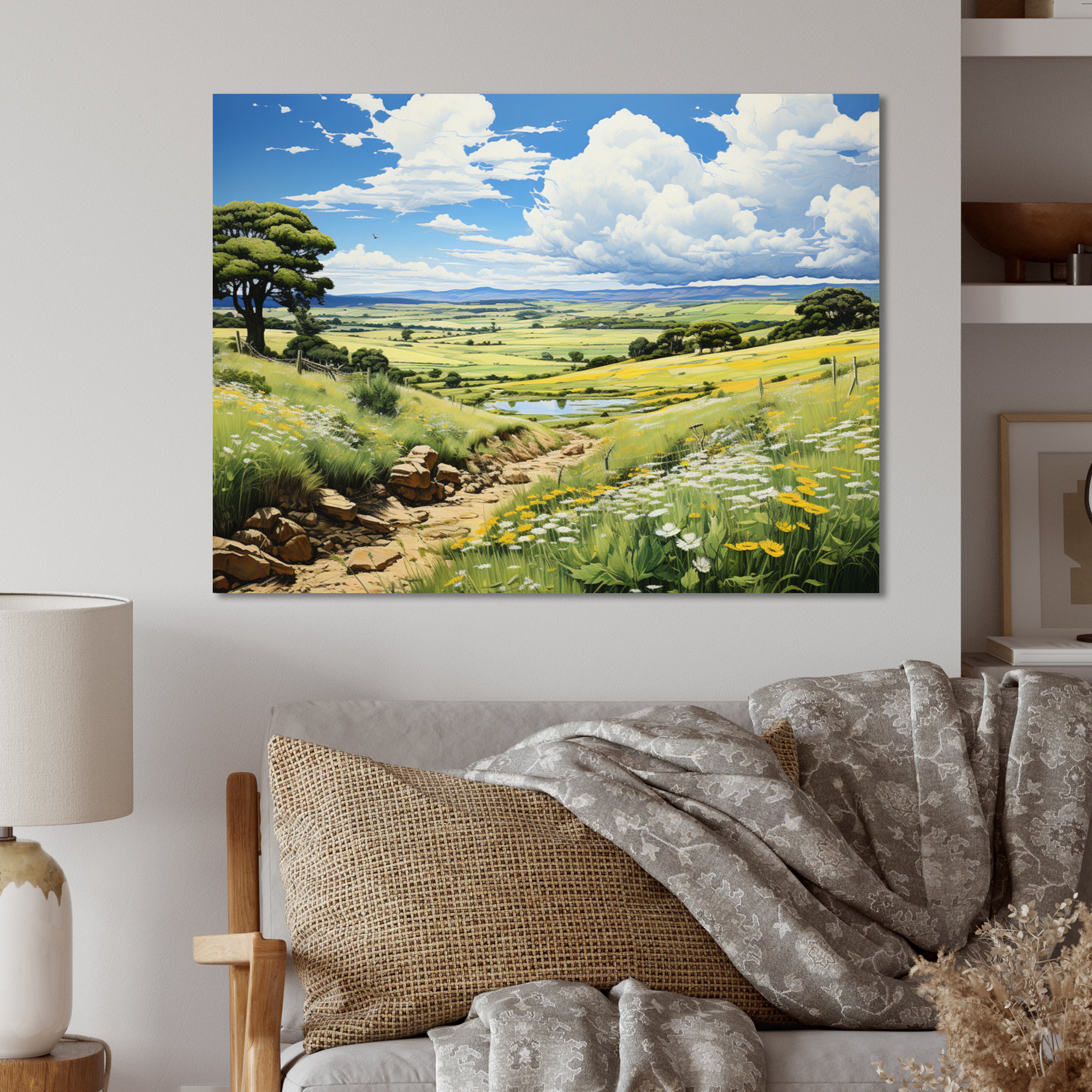 Red Barrel Studio® Clouds Whispering Clouds Pastoral II - Landscapes ...