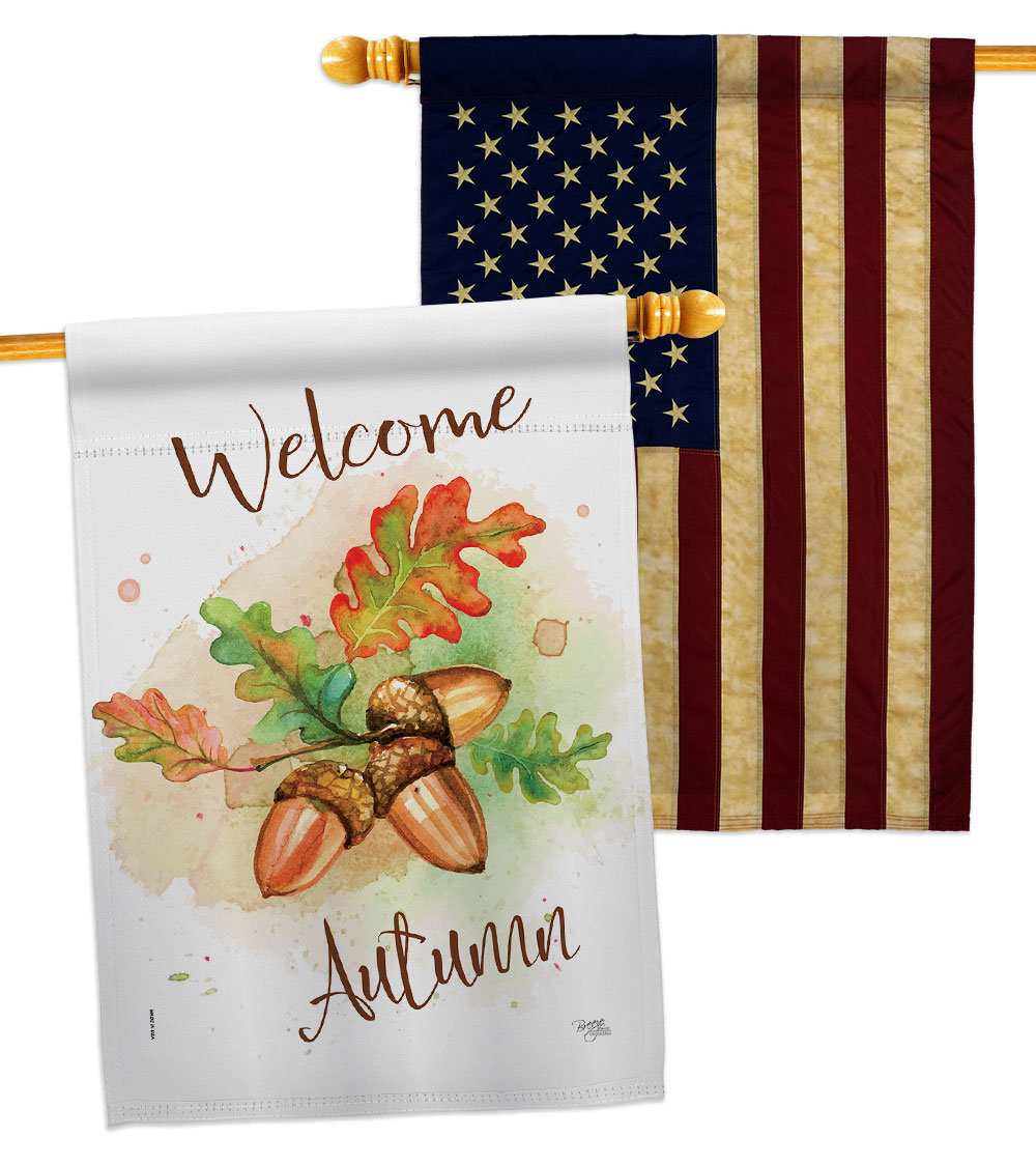 Breeze Decor Welcome Autumn 2-Sided Polyester 40 x 28 in. House Flag ...