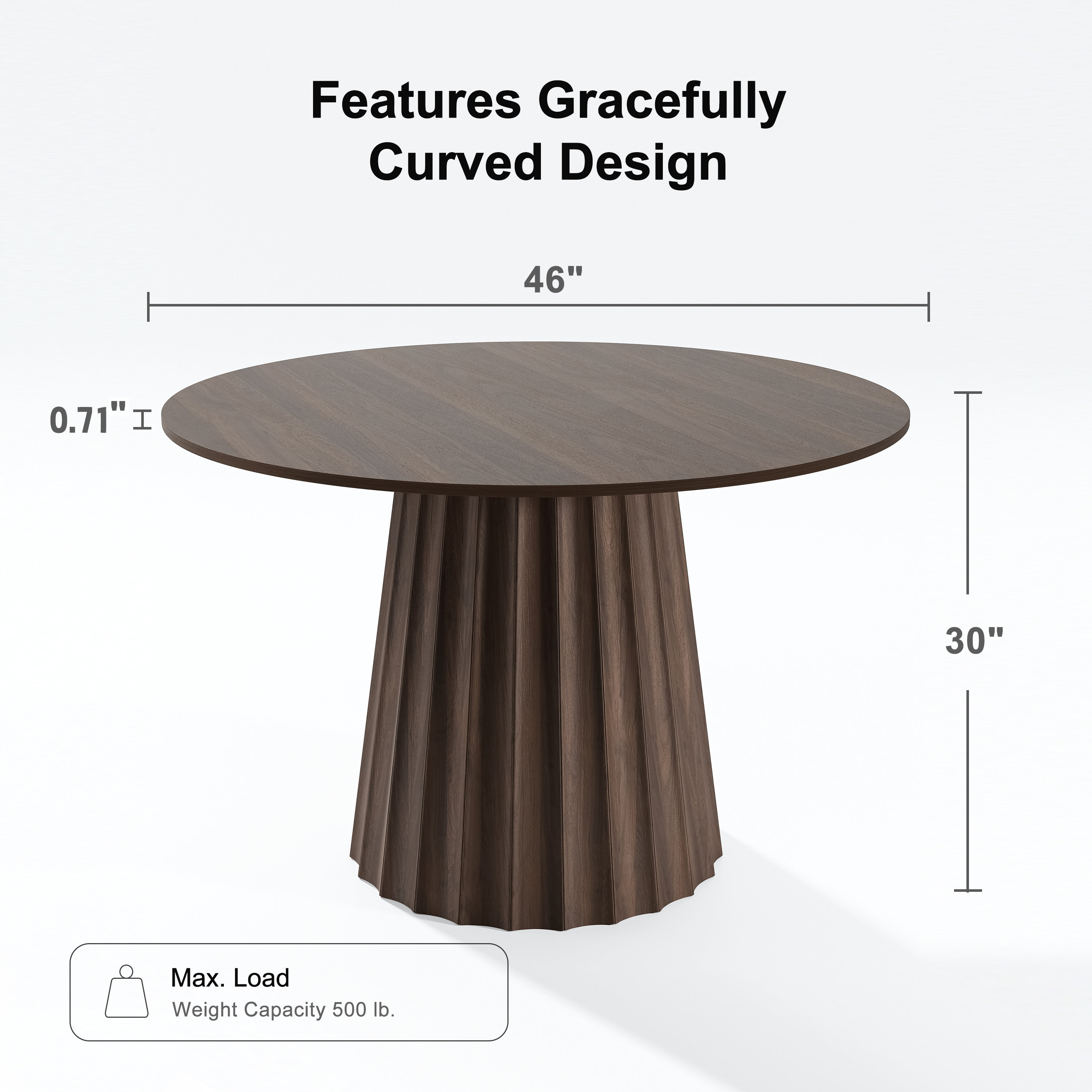 Latitude Run® Solid Wood Dining Table Round Pedestal Kitchen Table ...