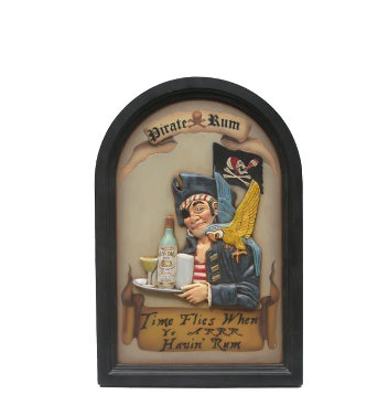 Longshore Tides Pirate Wall Decor Rum Sign Statue | Wayfair