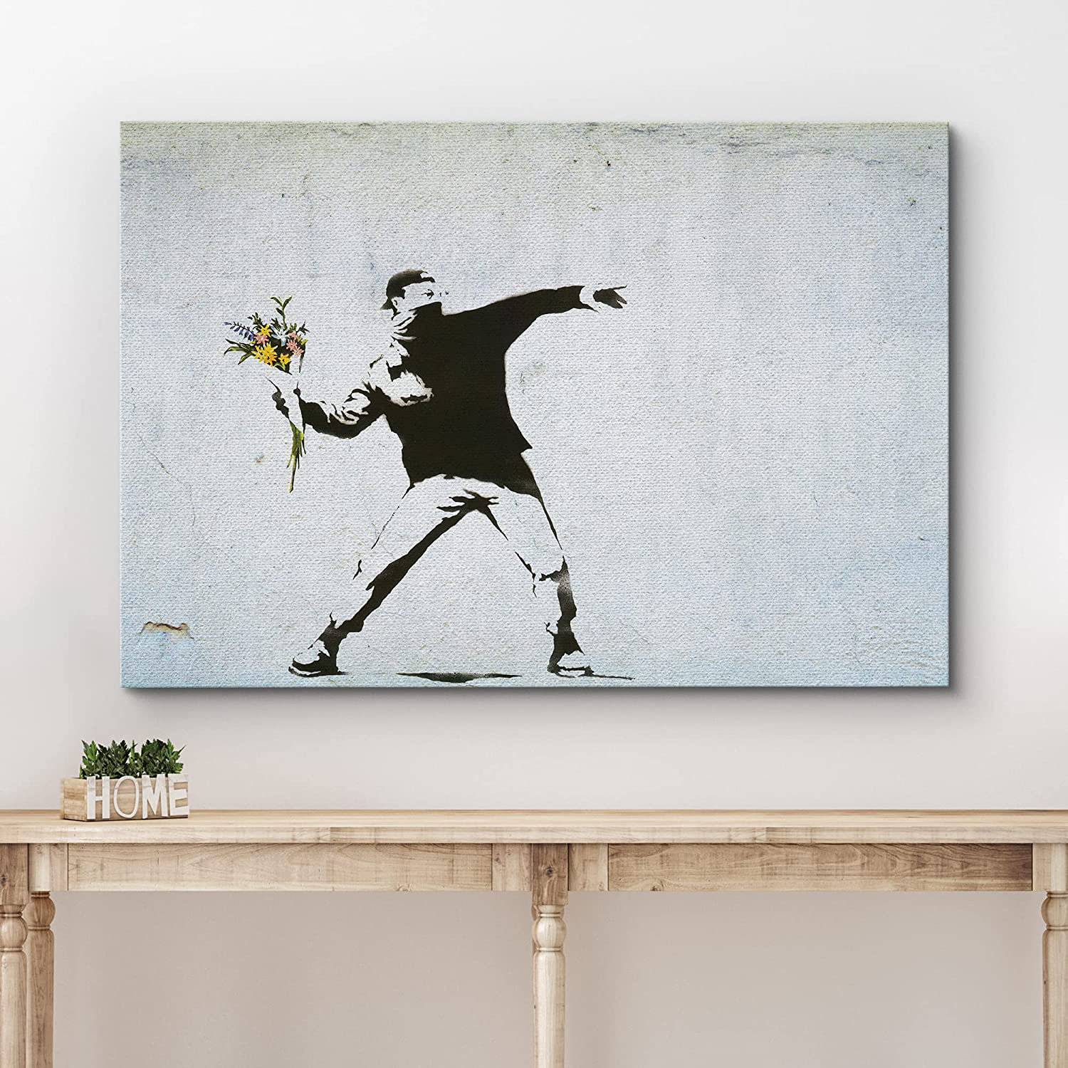 IDEA4WALL Rage The Flower Thrower - Wrapped Canvas Print & Reviews ...
