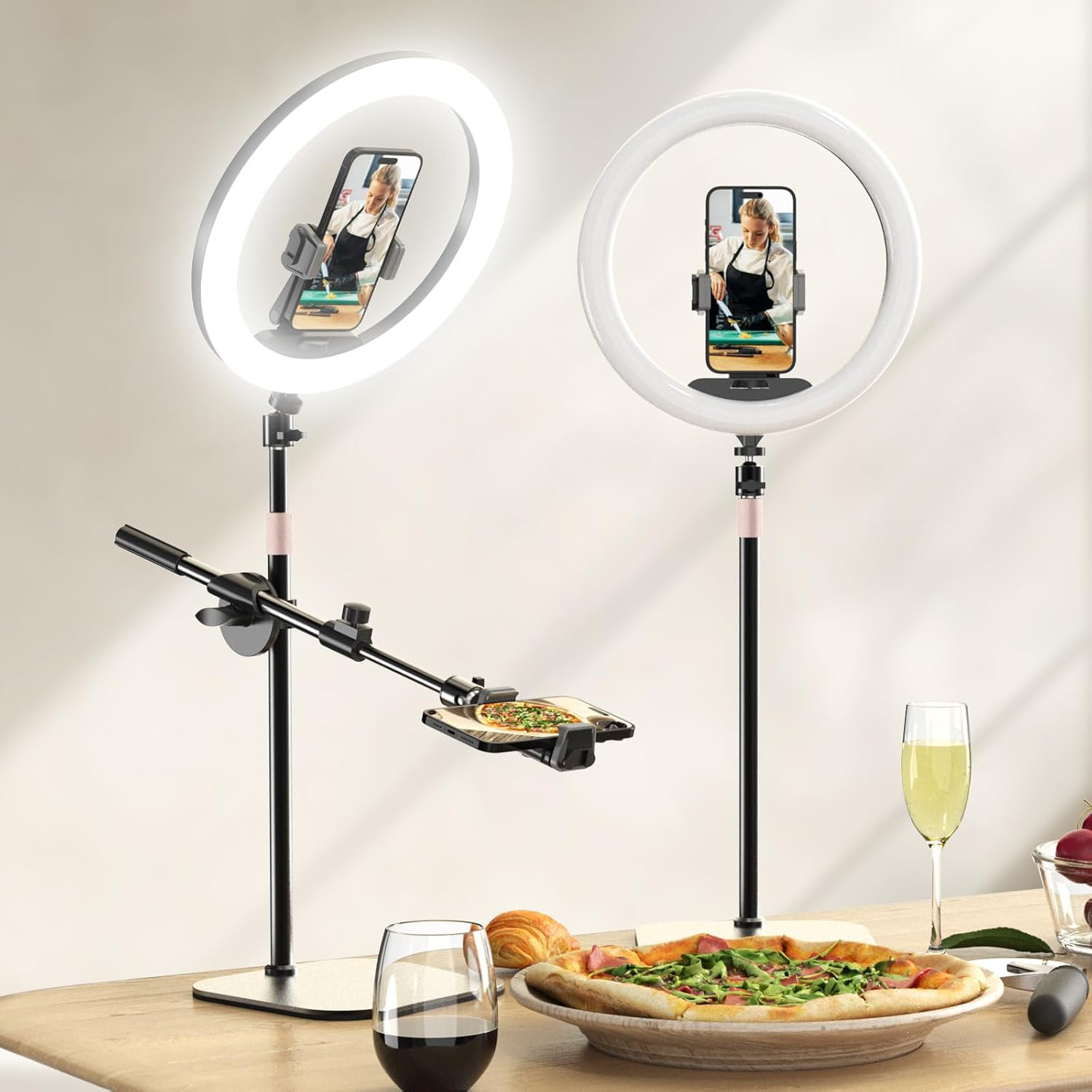 JJbaok 12-Inch Ring Light With Adjustable Stand & Phone Holder ...