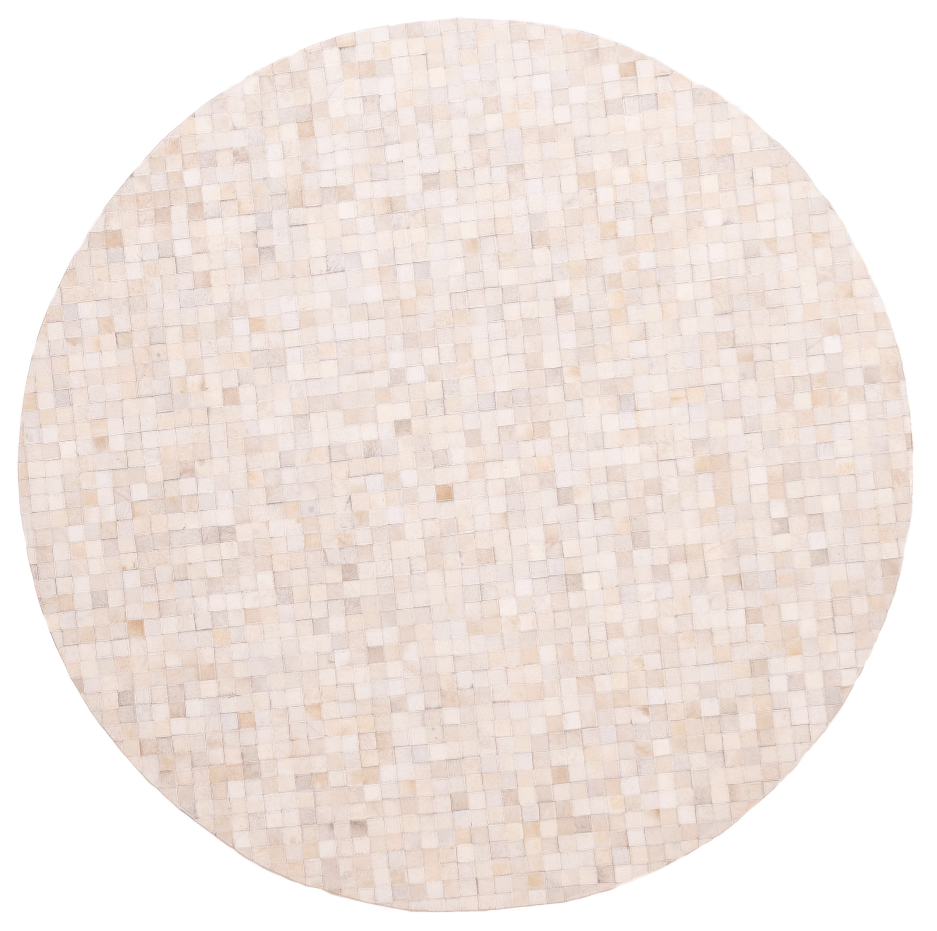 One Allium Way® Cowhide Patchwork Beige, Ivory Rug 6'6" x 6'6" | Wayfair