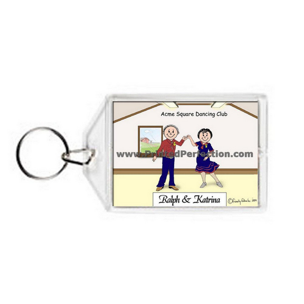 Printed Perfection Personalized Square Dance Couple Acrylic Key Chain ...
