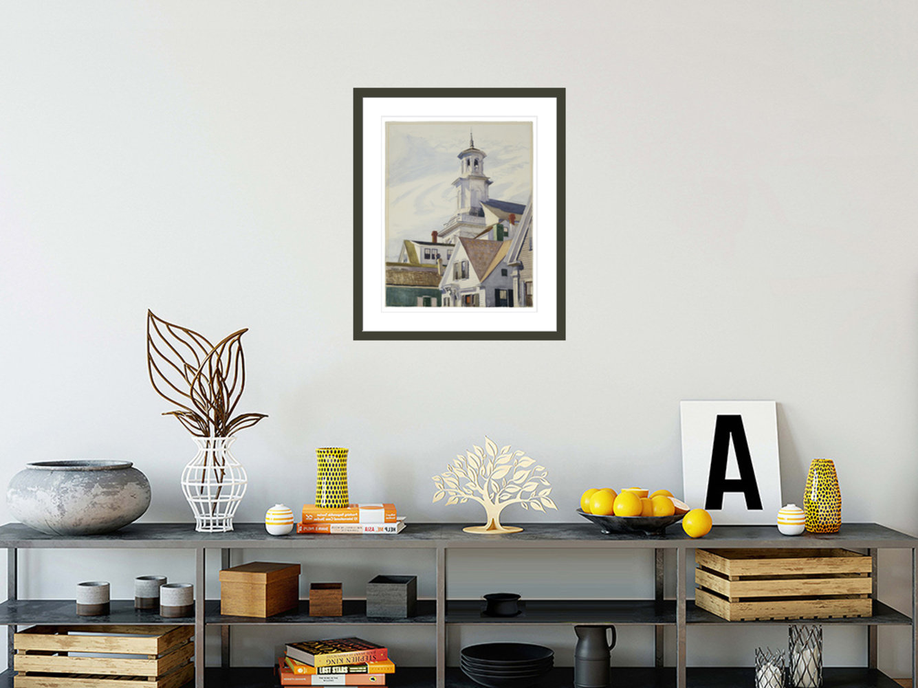 1000Museums Methodist Church Tower by Edward Hopper -Framed Giclee ...
